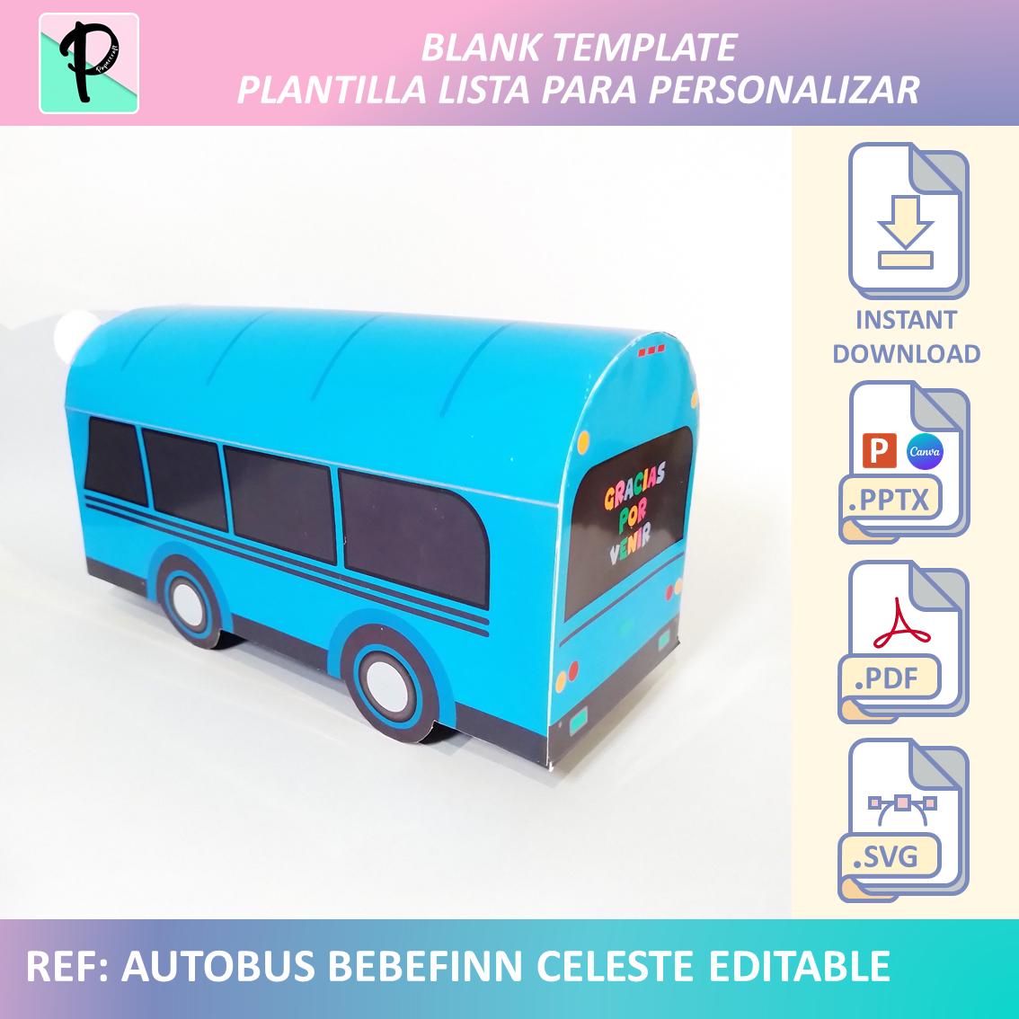 Light Blue Bus Bebefinn Hogi Pinkfong Papercraft, Colored Buses ...