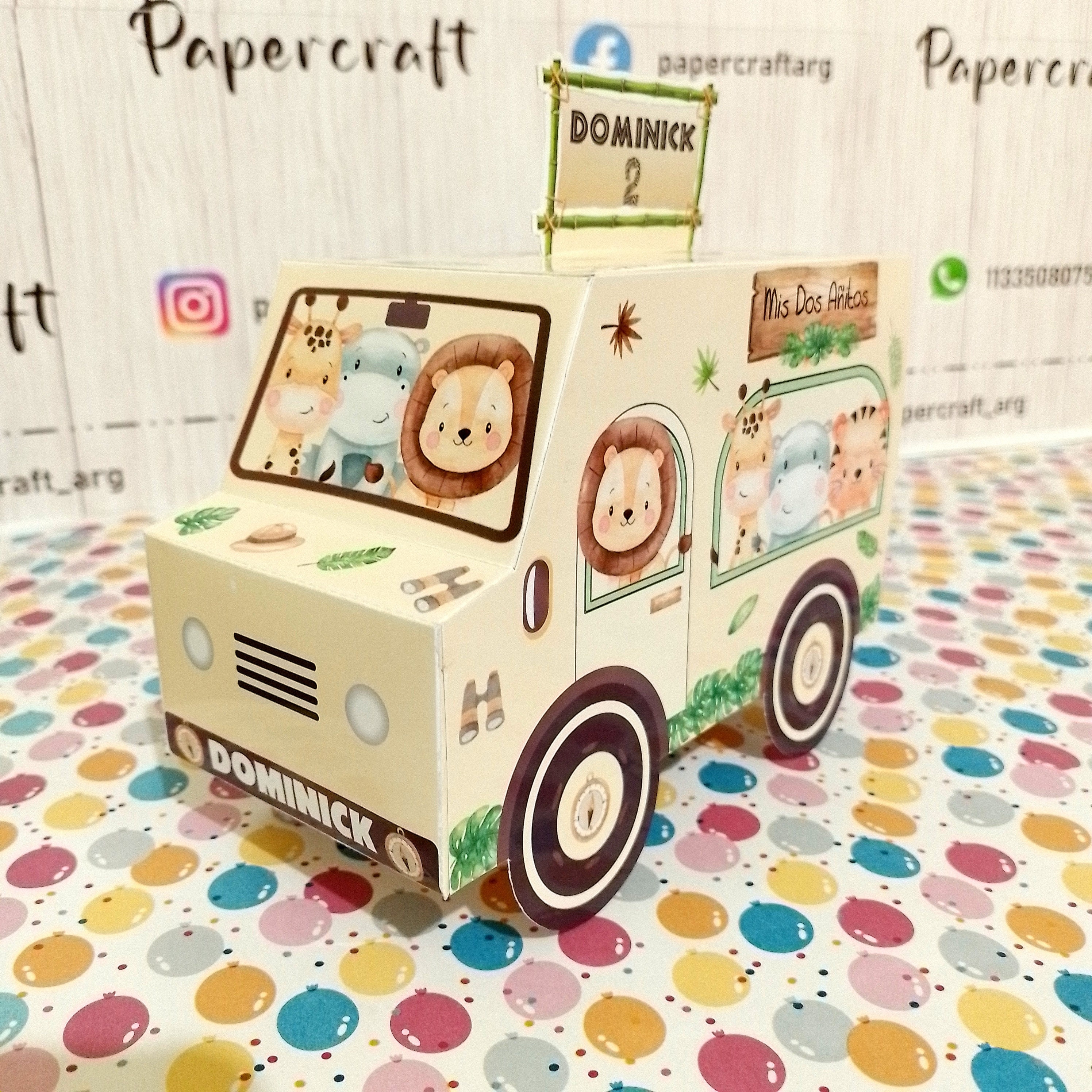Papercraft Safari Minibus MODEL 2024, Safari Favor Box, Safari ...