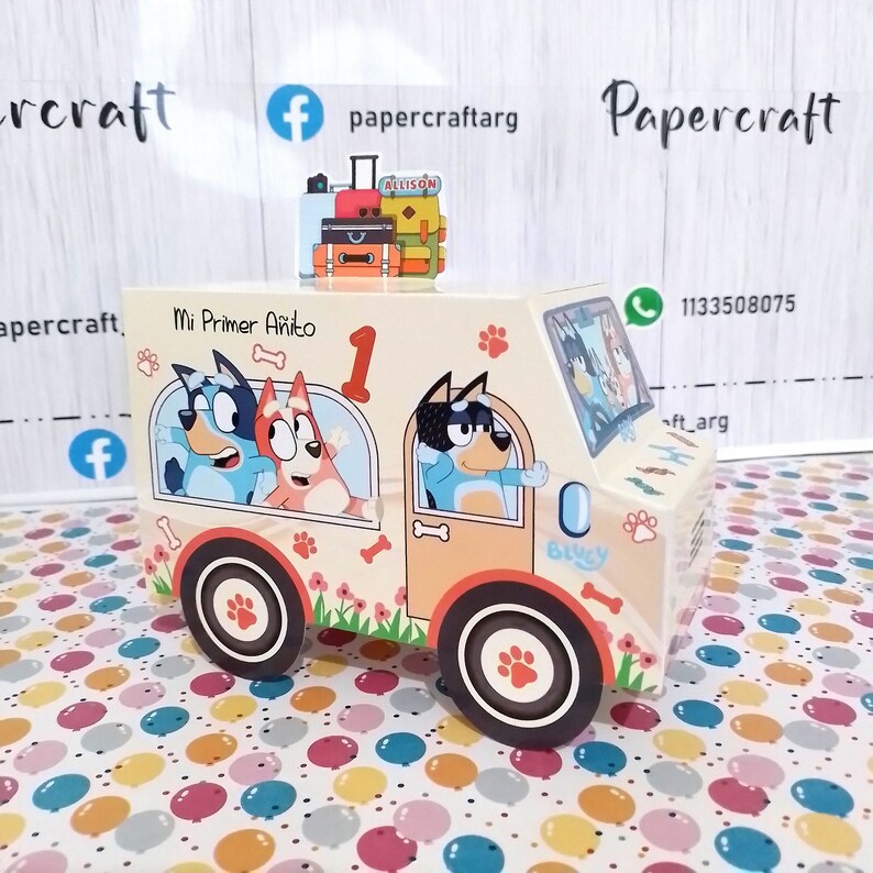 Bus Collection Bluey, Bluey Favor Box, Bluey Bus Paper Craft, Bluey ...