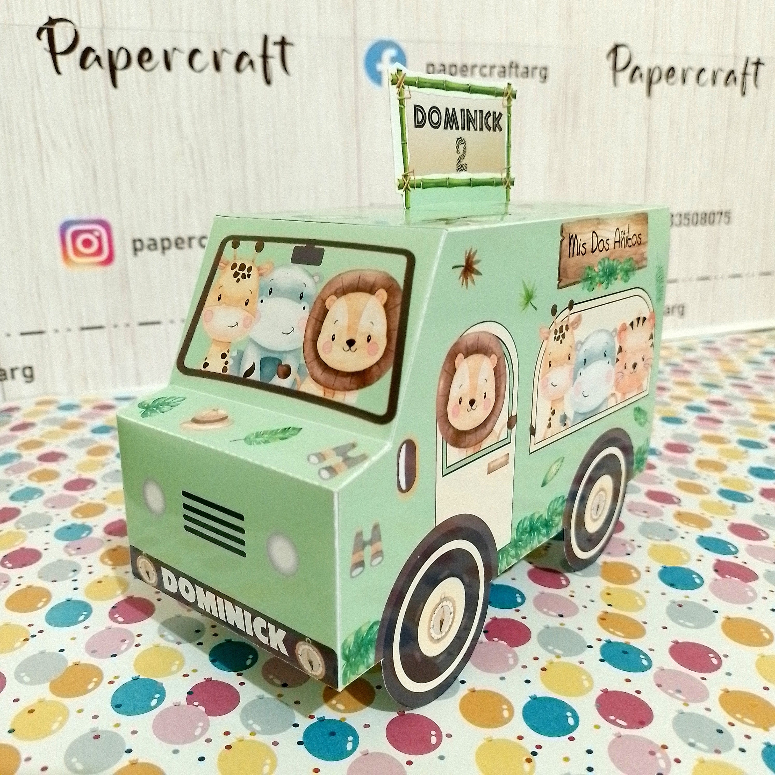 Papercraft Safari Minibus MODEL 2024, Safari Favor Box, Safari ...