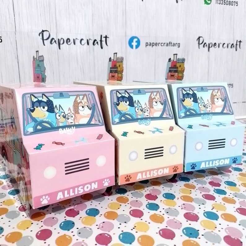 Bus Collection Bluey, Bluey Favor Box, Bluey Bus Paper Craft, Bluey ...