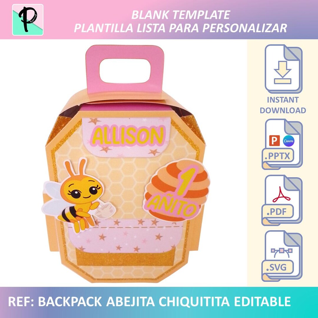 Little Bee Backpack, Plim Plim Bee Backpack, Digital Design for ...