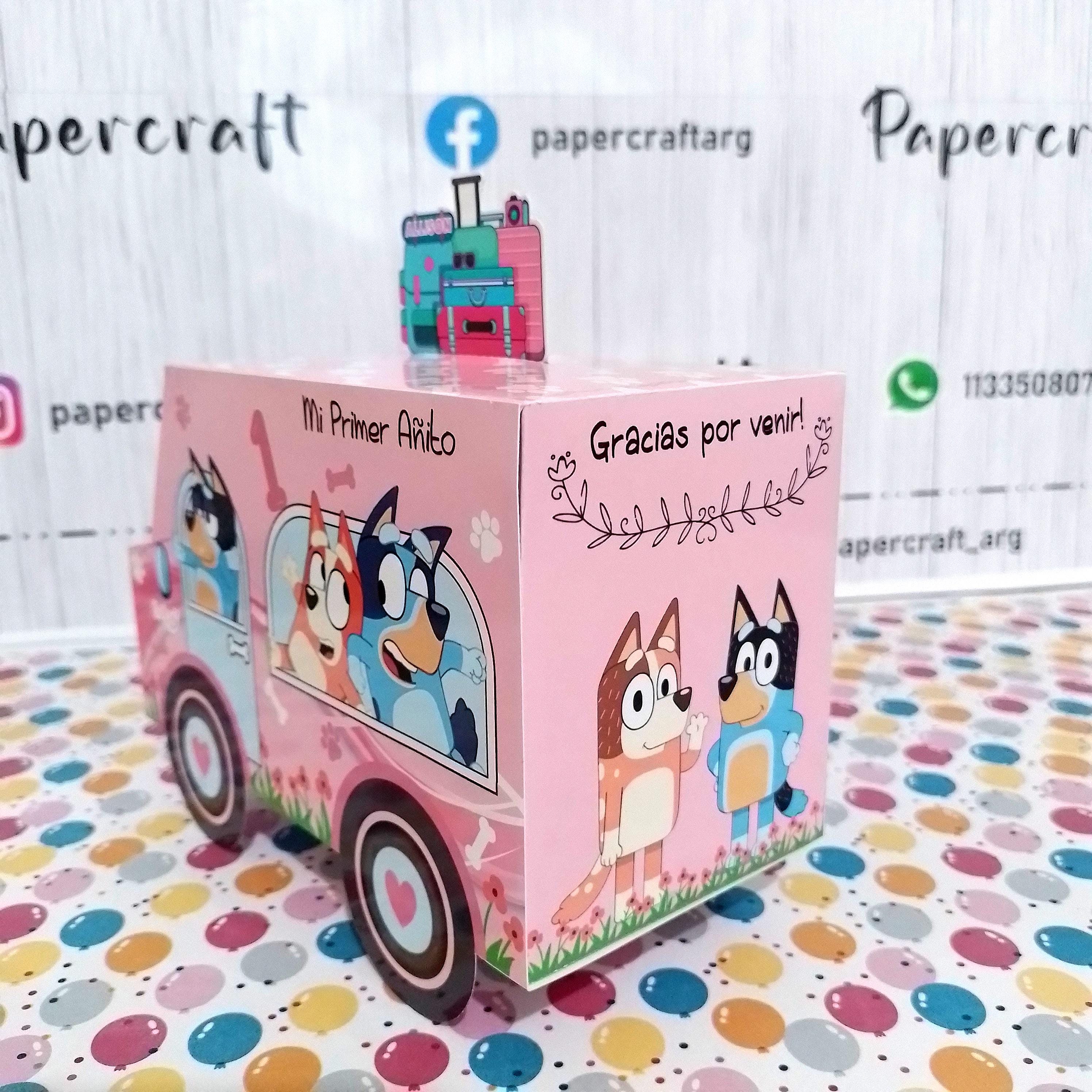 Caja para favores de Bluey, Paper craft Bus Bluey, Kit imprimible Bluey ...