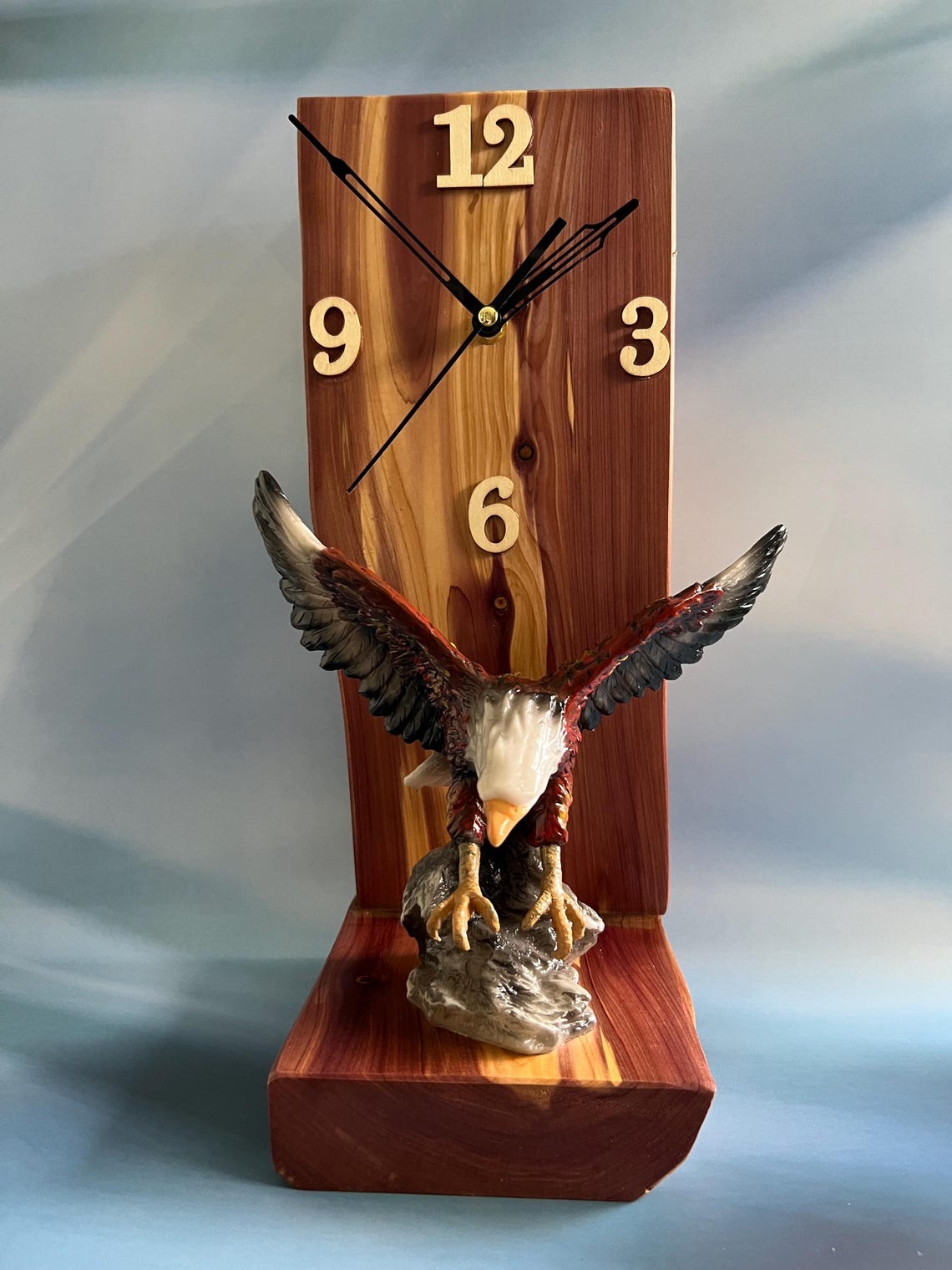 Cedar Live Edge Eagle Clock - Etsy