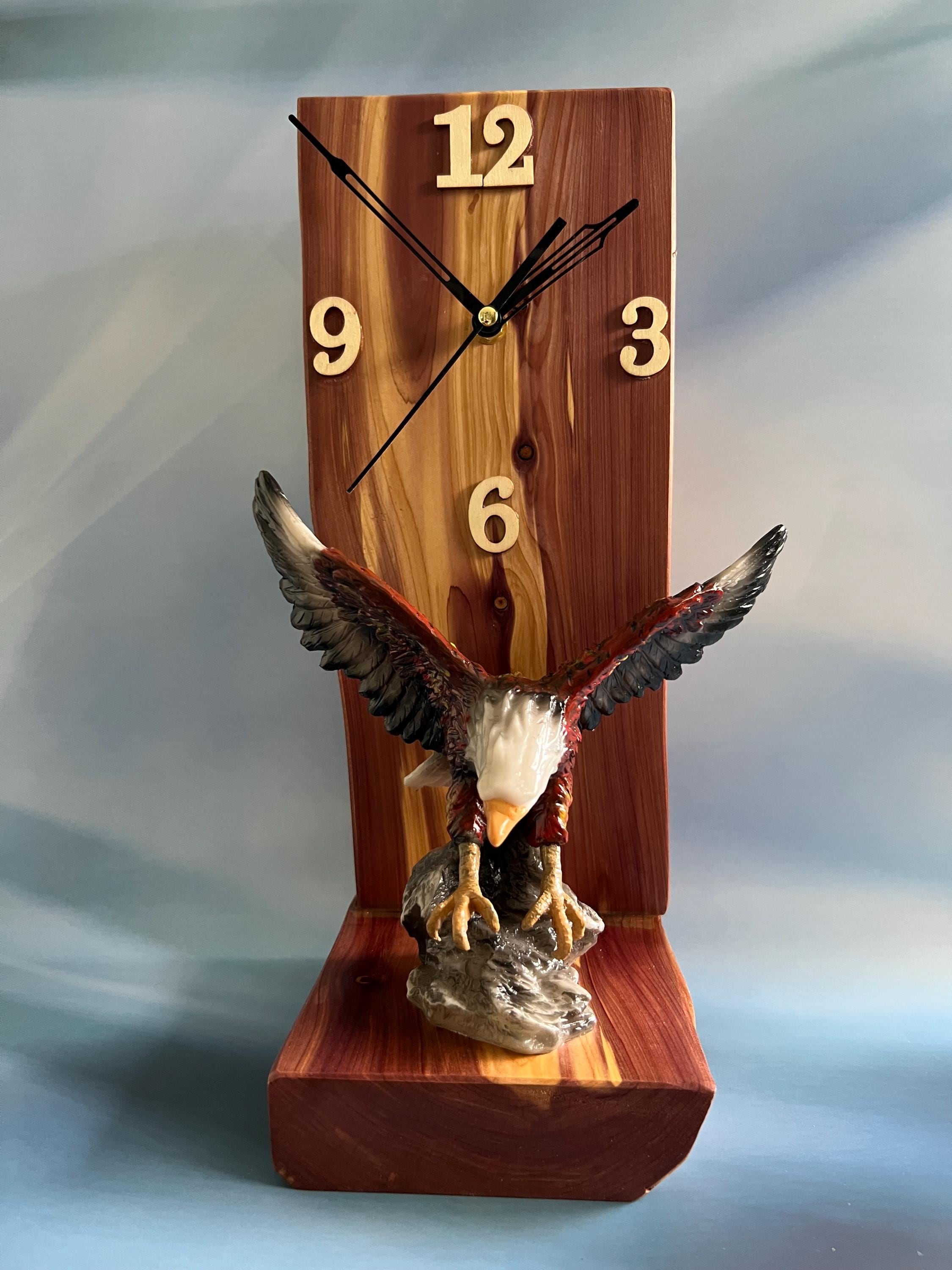 Cedar Live Edge Eagle Clock - Etsy