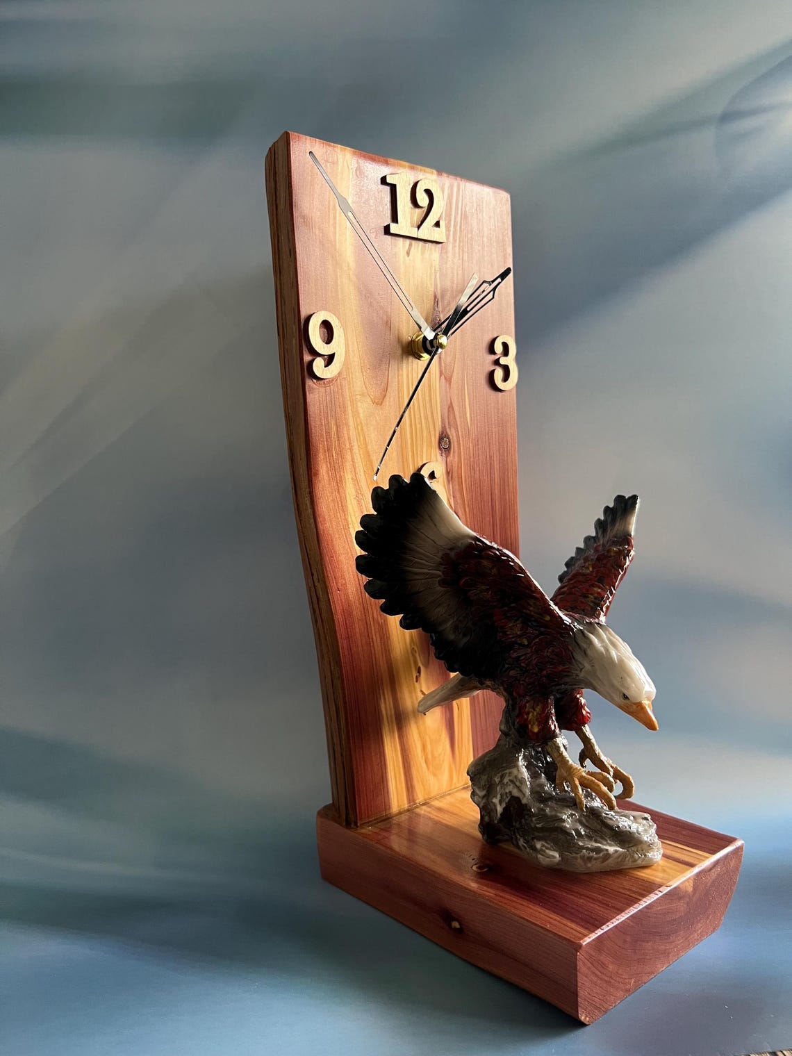 Cedar Live Edge Eagle Clock - Etsy
