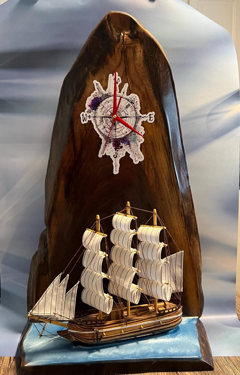 Large Live Edge Ship Clock - Etsy