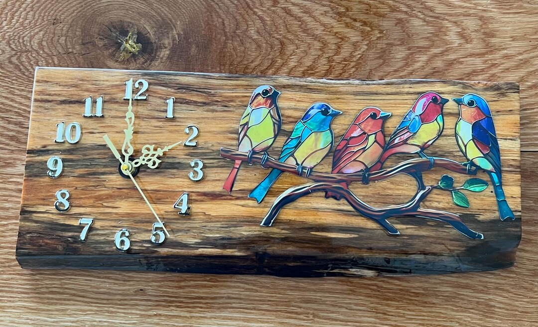 Live Edge Bird Clock - Etsy