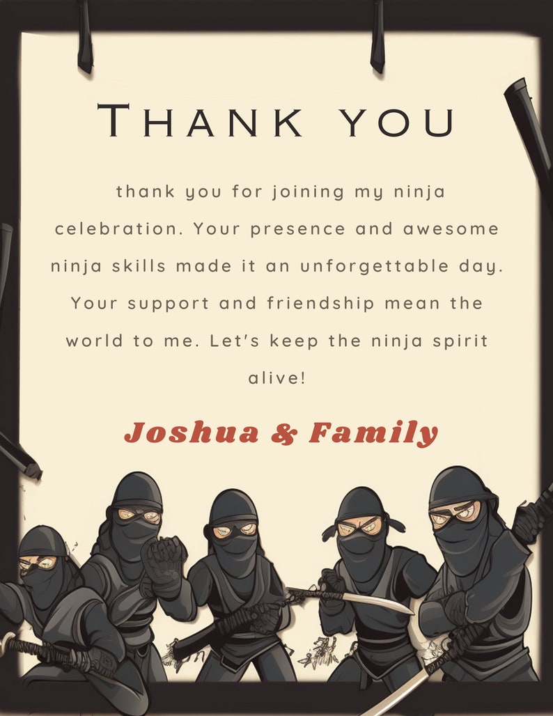Calling All Ninjas: Create Your Custom Ninja Themed Birthday Invitation ...