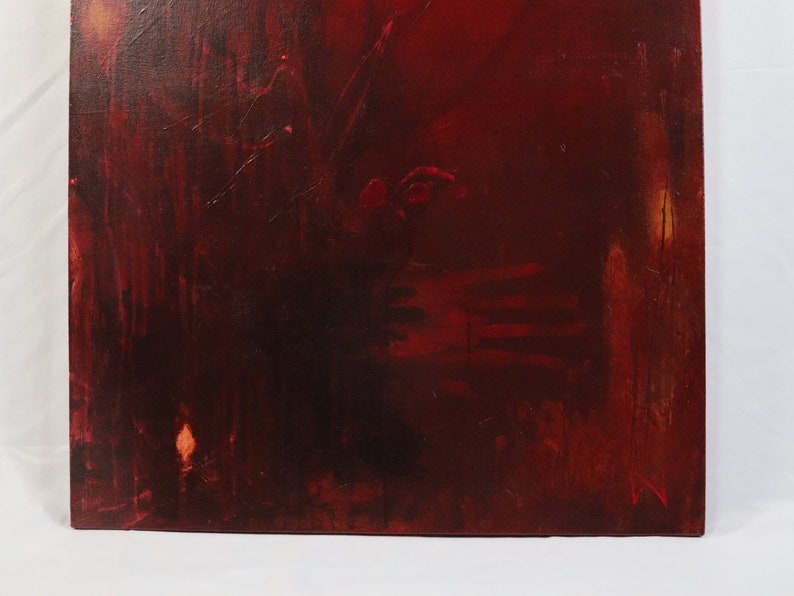 Memory is a Bitumen bichuhmuhn Large Modern Abstract Wall Art in Red ...