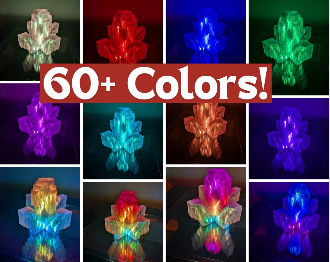 Minecraft Amethyst Crystal Desk Lamp – Gamer Room Decor, 60+ Colors - Etsy