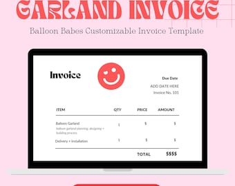 Balloon Garland Menu Downloadable Template - Etsy