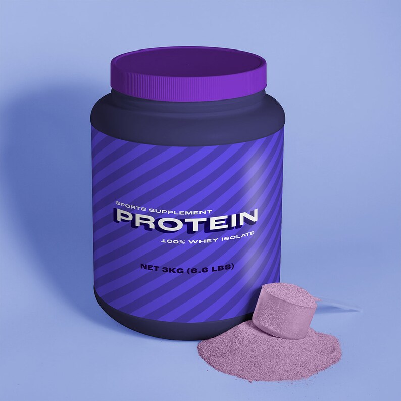 Supplement/ Protein Powder Bottle & Scoop Mockup PSD - Etsy