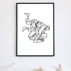 Line Art Brazilian Jiu Jitsu Downloadable PDF Print - Etsy
