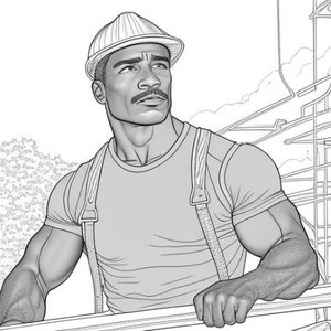 Black Man Coloring Pages - Etsy