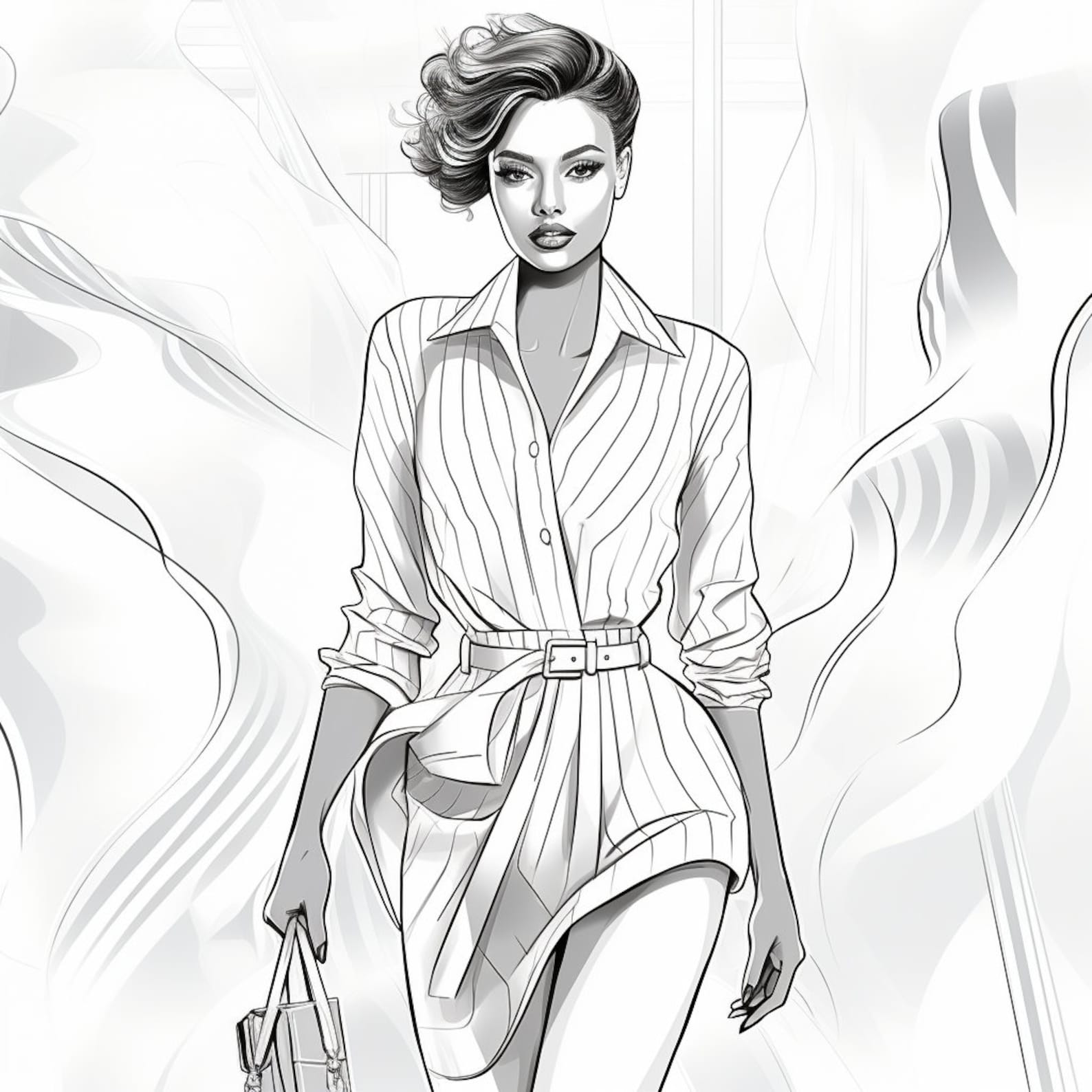 Shades of Elegance: Black Women's Fashion Coloring Book Black Women ...