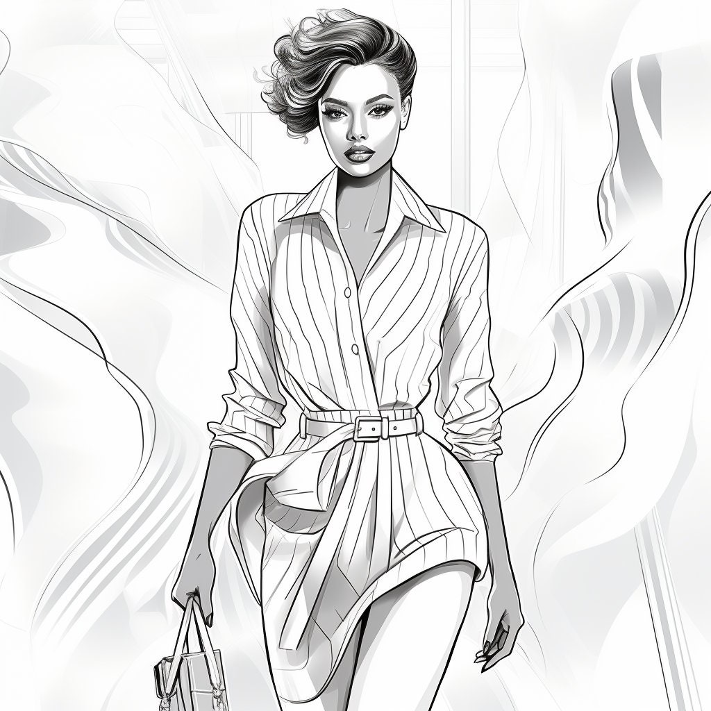 Shades of Elegance: Black Women's Fashion Coloring Book Black Women ...