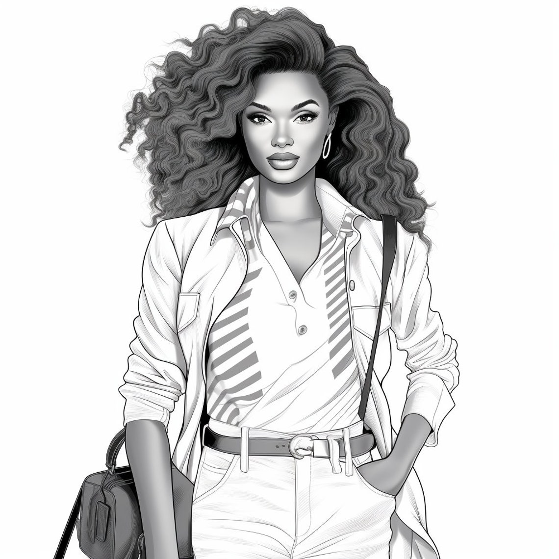 Black Women's Fashion Coloring Book: Shades of Elegance - Etsy