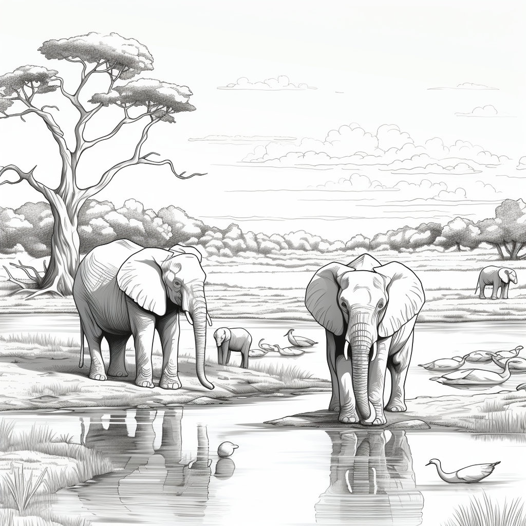 Beautiful African Landscapes Coloring Pages International Landscape and ...