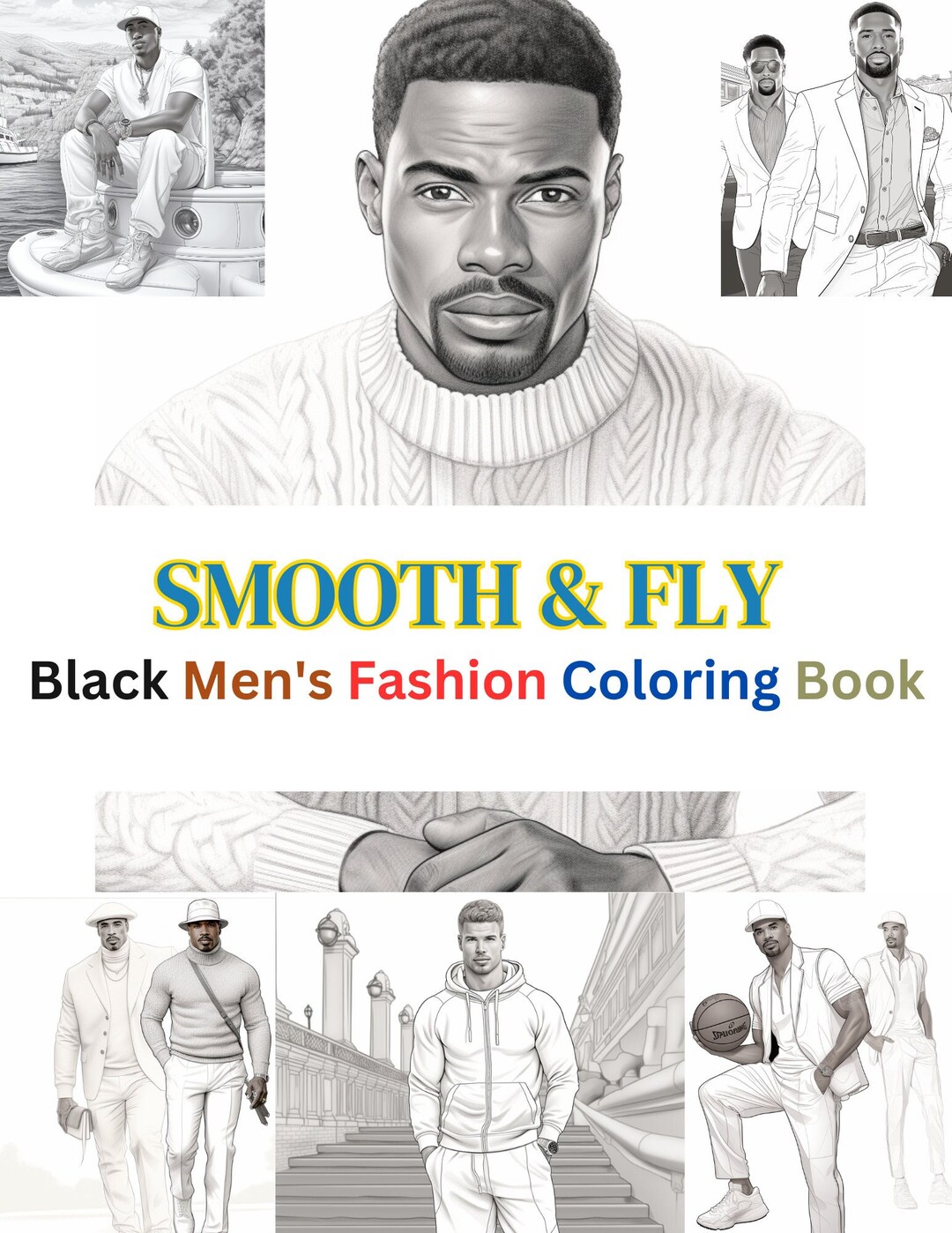 Smooth & Fly: Black Men's Fashion Coloring Book - Etsy