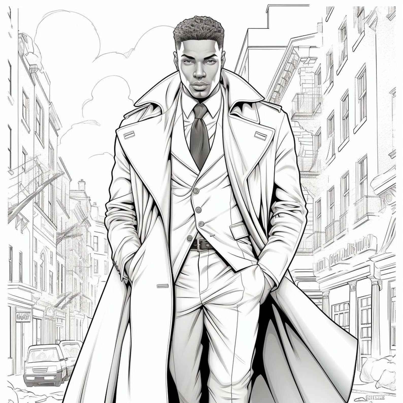 Shades of Swagger Black Mens Fashion Coloring Pages - Etsy