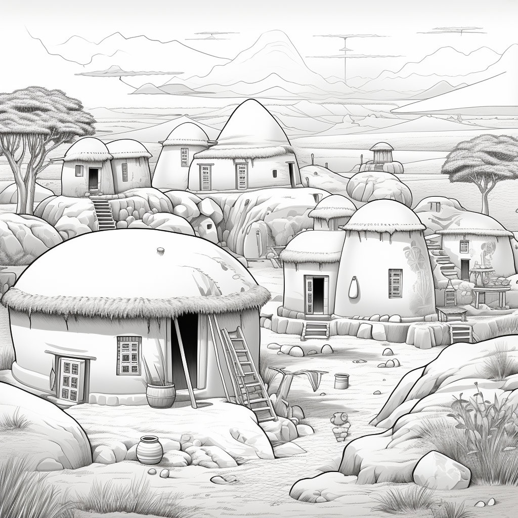 Beautiful African Landscapes Coloring Pages International Landscape and ...