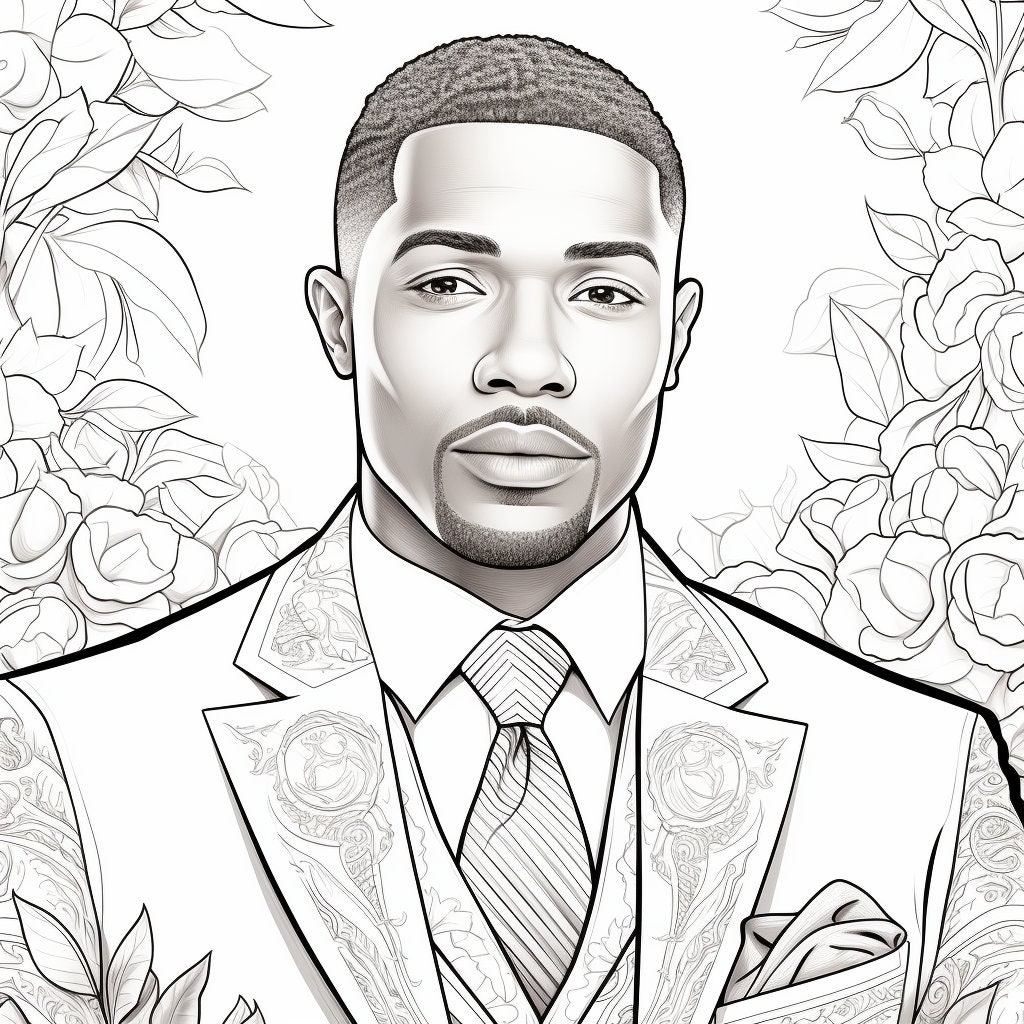 Shades of Achievement Black Man Coloring Pages - Etsy