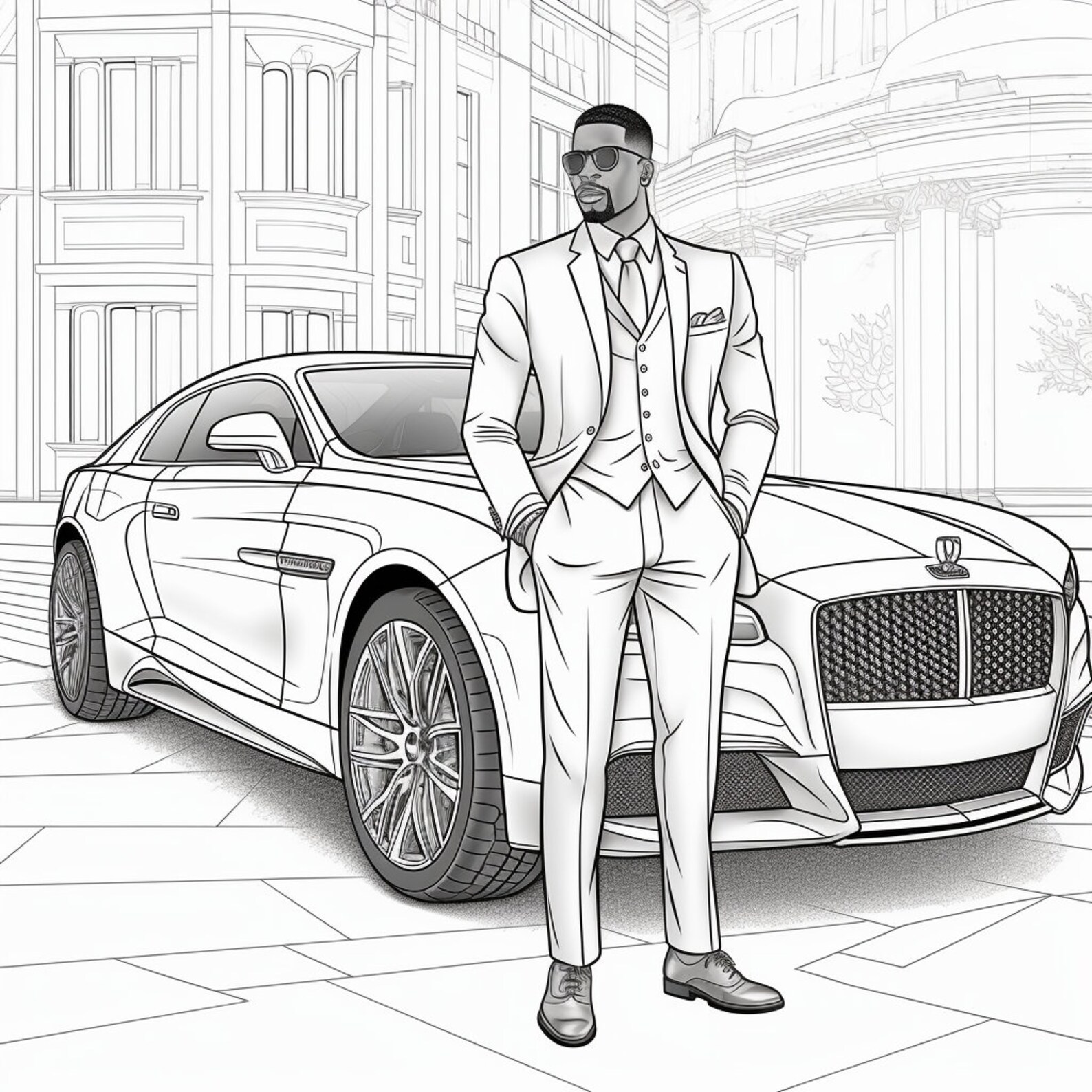 Shades of Swagger Black Mens Fashion Coloring Pages - Etsy