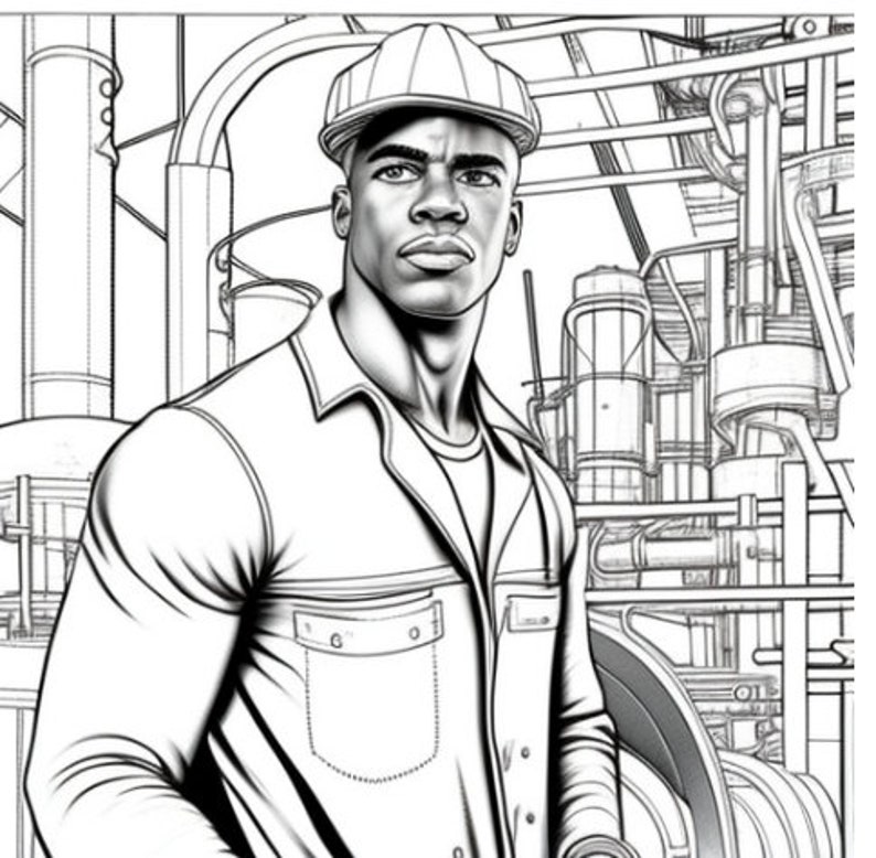 Black Man Coloring Pages - Etsy