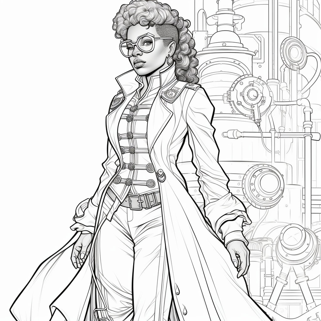 Soulful Steampunk: Black Steampunk Coloring Pages - Etsy