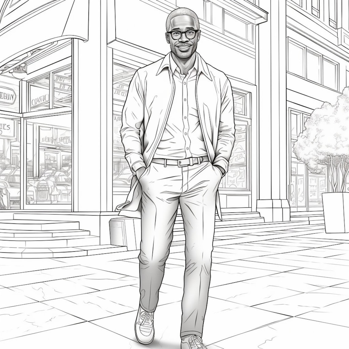Smooth and Seasoned: Black Men's Fashion Coloring Book - Etsy
