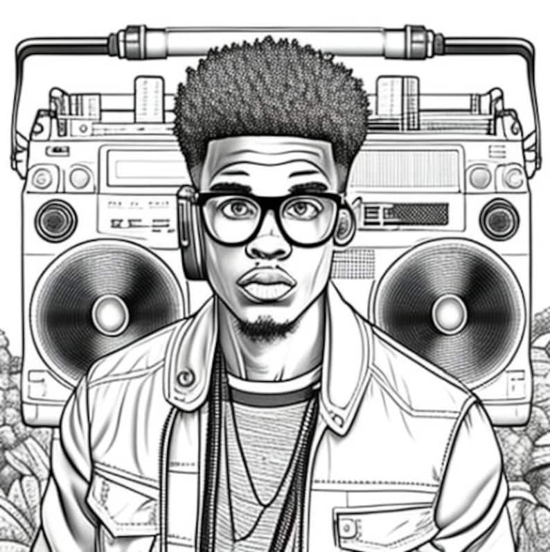 Black Man Coloring Pages - Etsy