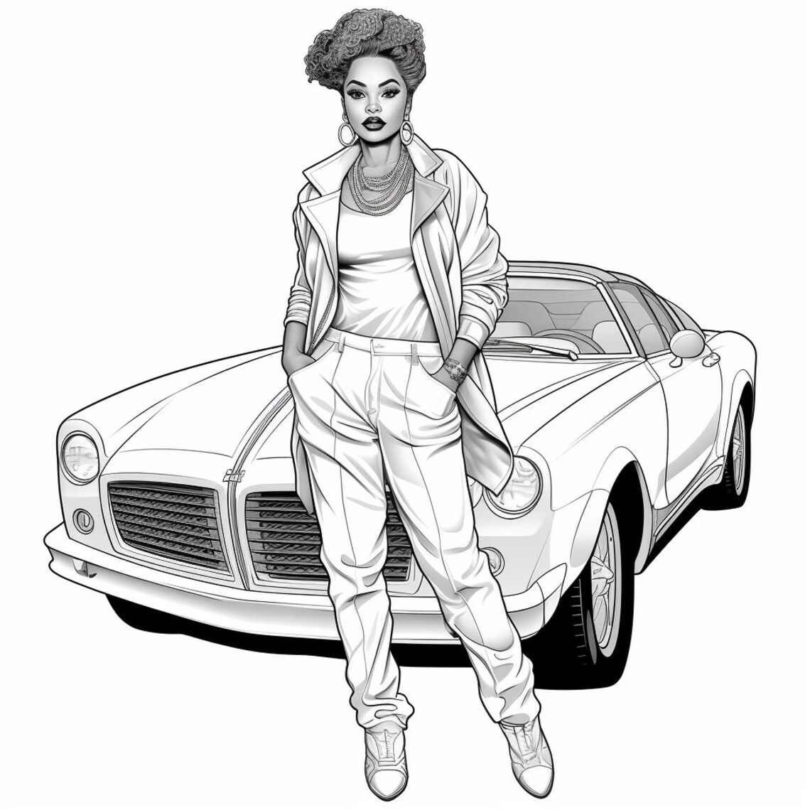 Black Women's Fashion Coloring Book: Shades of Elegance - Etsy