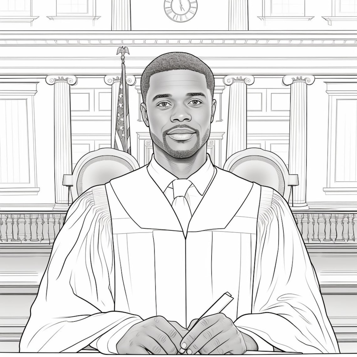 Shades of Achievement Black Man Coloring Pages - Etsy
