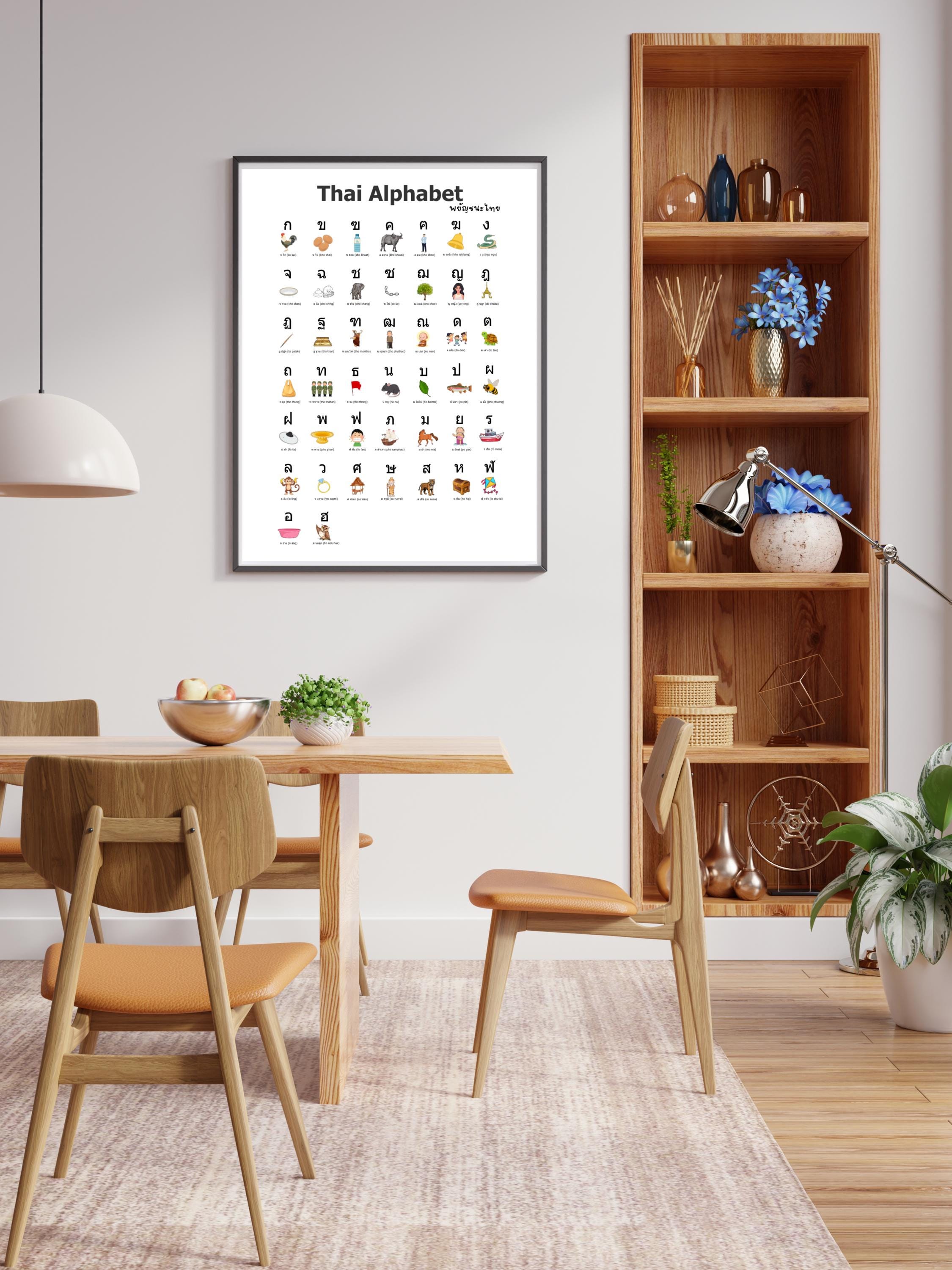 Educational Thai Alphabet Poster - Instant Download for Learning ...