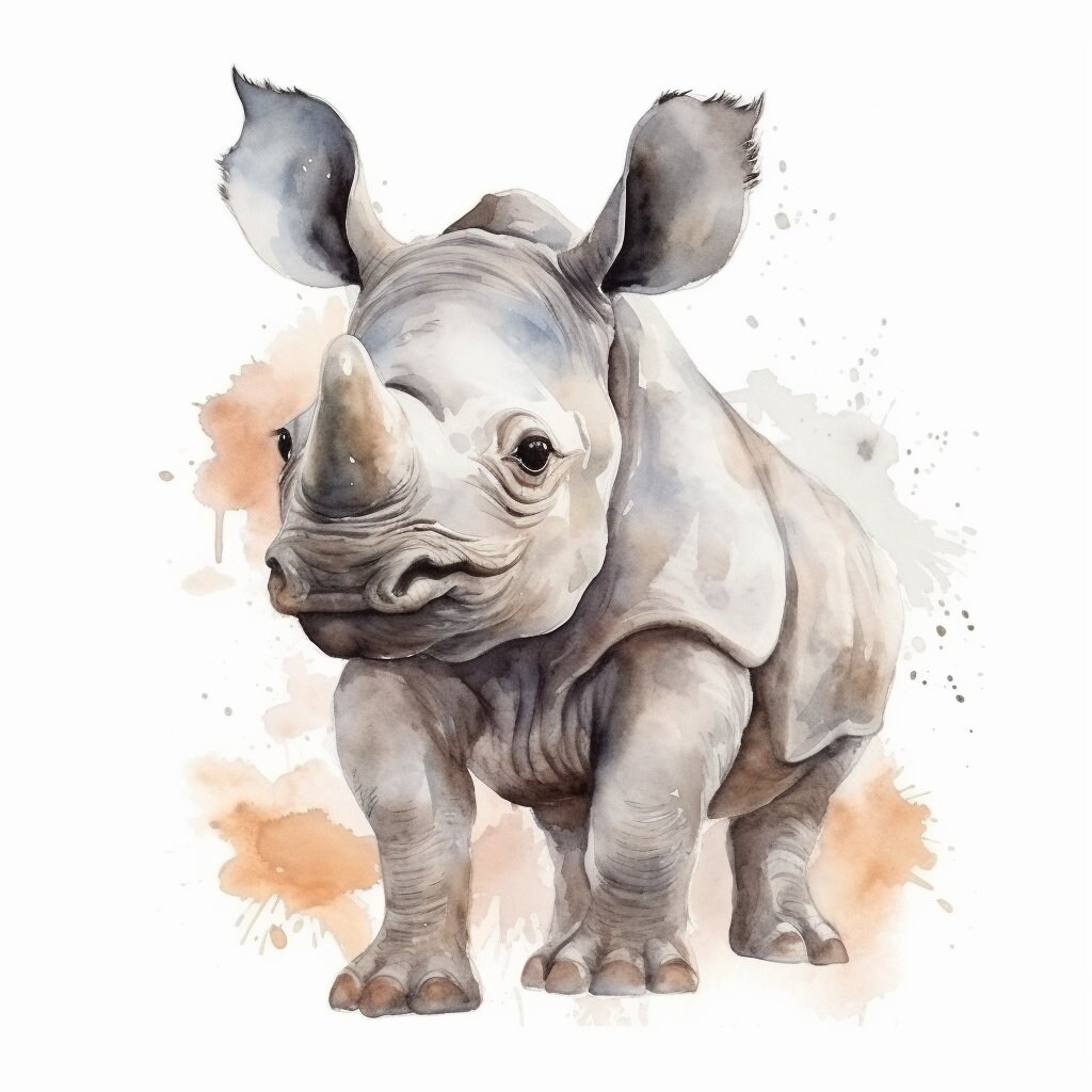 11 Endangered Species Baby Animals Watercolor Clipart, Jpegs, Digital ...