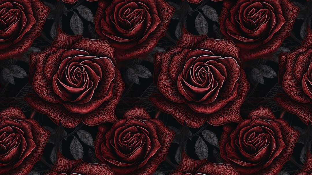 Deep Red Rose Pattern - Etsy