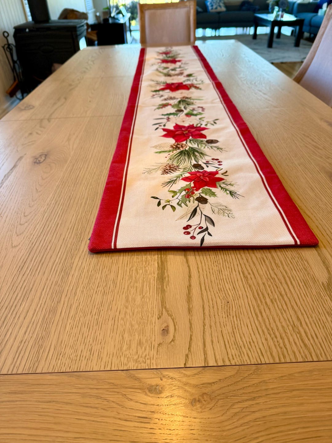 Poinsettia Christmas Table Runner - Etsy