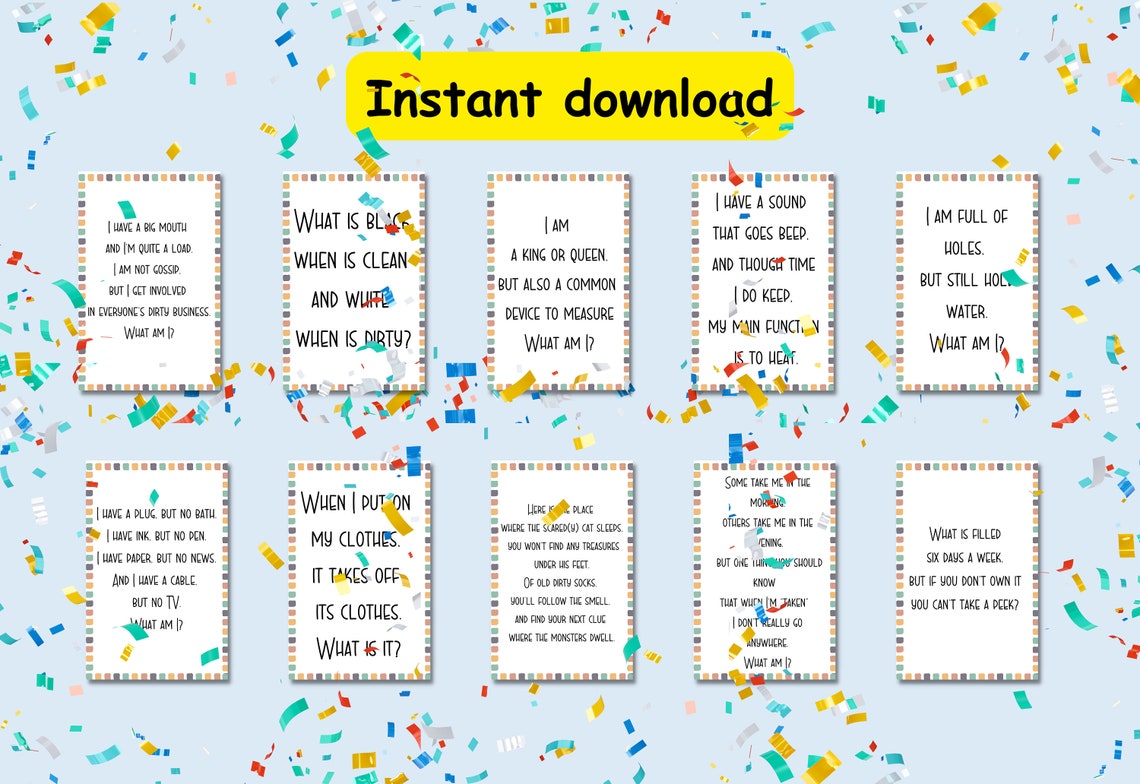 Scavenger Hunt Riddles for Teens, Scavenger Hunt for Older Kids, Indoor ...