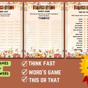 Thanksgiving Game BUNDLE, Thanksgiving Party Games for Adults ...