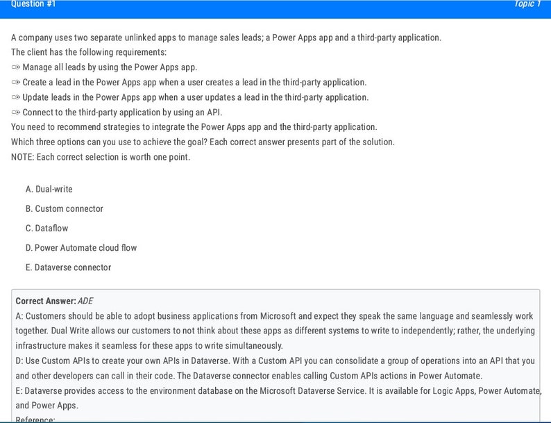 Exam PL-600: Microsoft Power Platform Solution Architect | Practice Questions | Digital Exam ...
