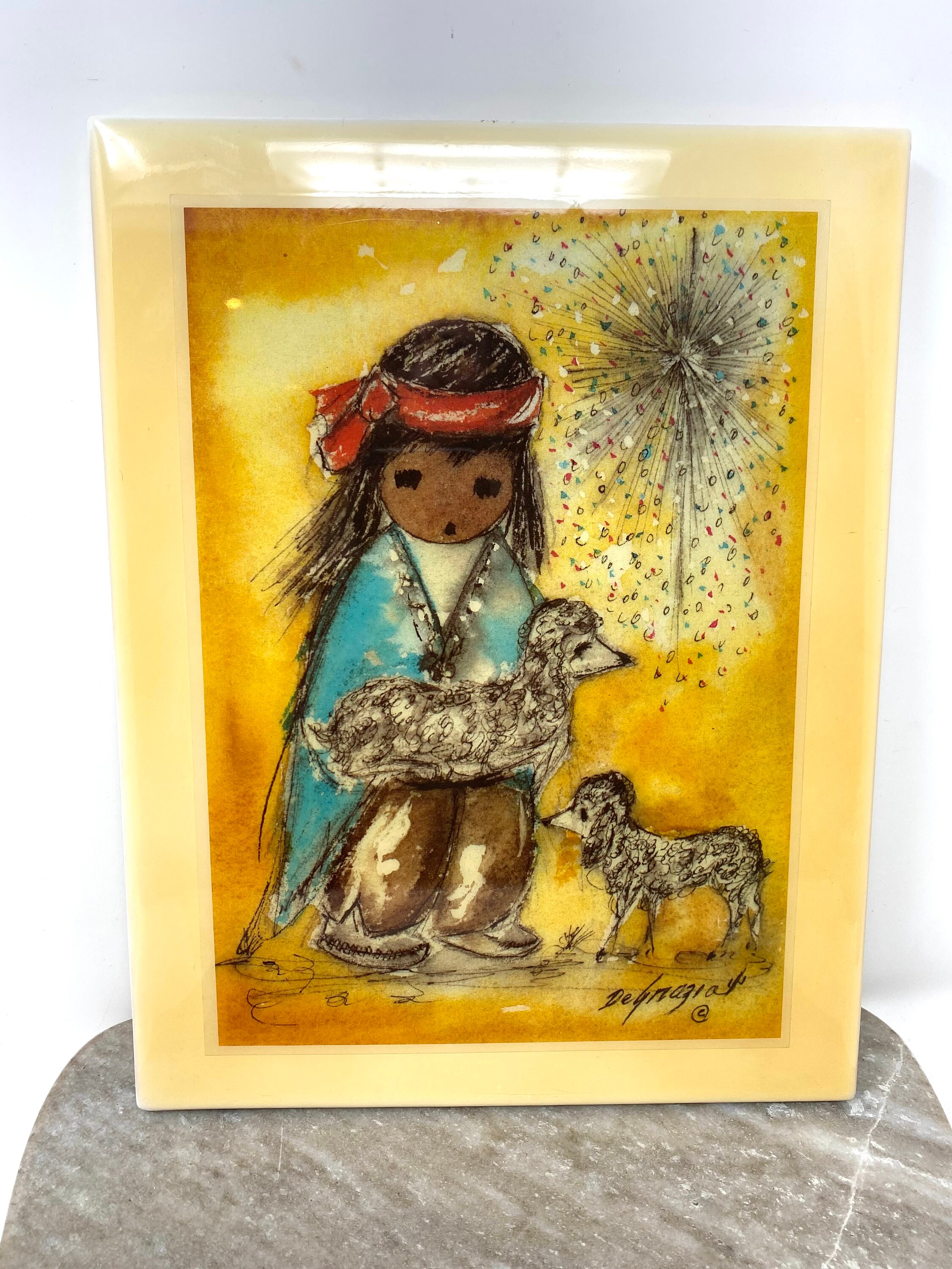 Ted Degrazia Two Little Lambs Ceramic Art Tile Southwestern Wall Decor ...