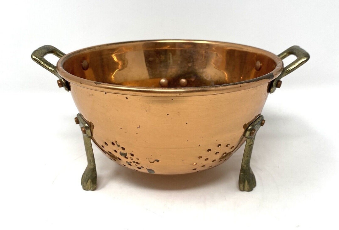 Copper Brass Colander Small Farmhouse Country Kitchen 3.5 X 6 - Etsy