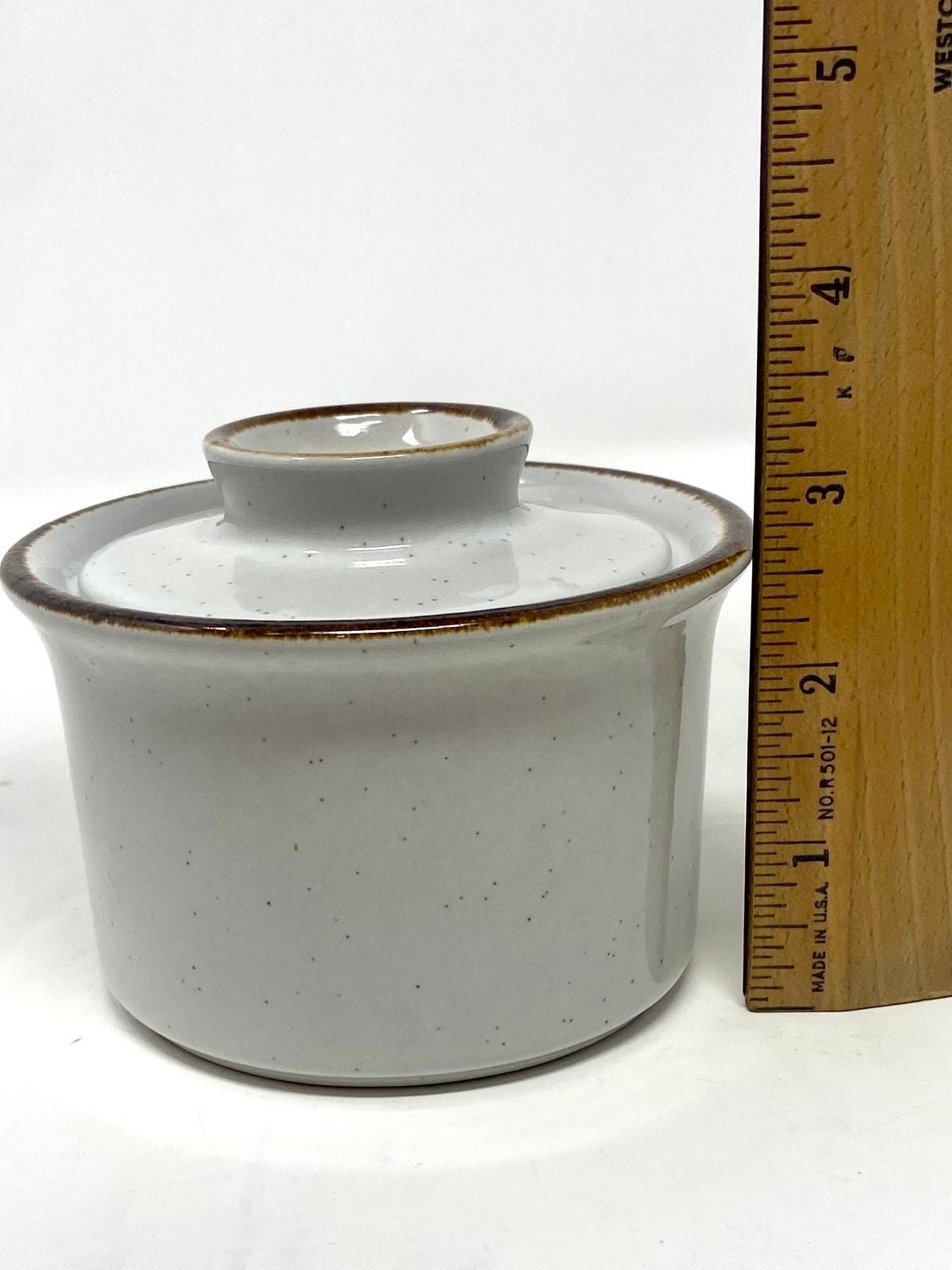 Vintage Stoneybrook Speckled Stoneware Container W Lid Sugar - Etsy