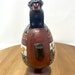Vintage Cusco Peru Art Pottery Chicha Jug Pitcher Painted Jaguar Llamas ...