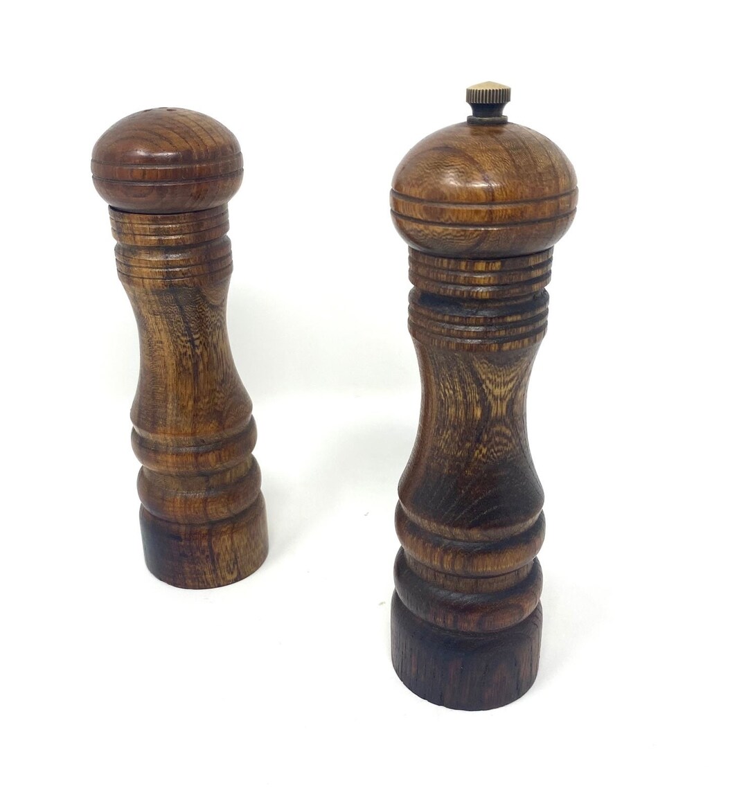 Vintage MCM Wood Salt Shaker and Pepper Grinder Set 6 - Etsy