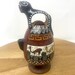 Vintage Cusco Peru Art Pottery Chicha Jug Pitcher Painted Jaguar Llamas ...