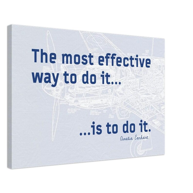 Amelia Earhart Quote Canvas the Most Effective Way is to Do It - Etsy