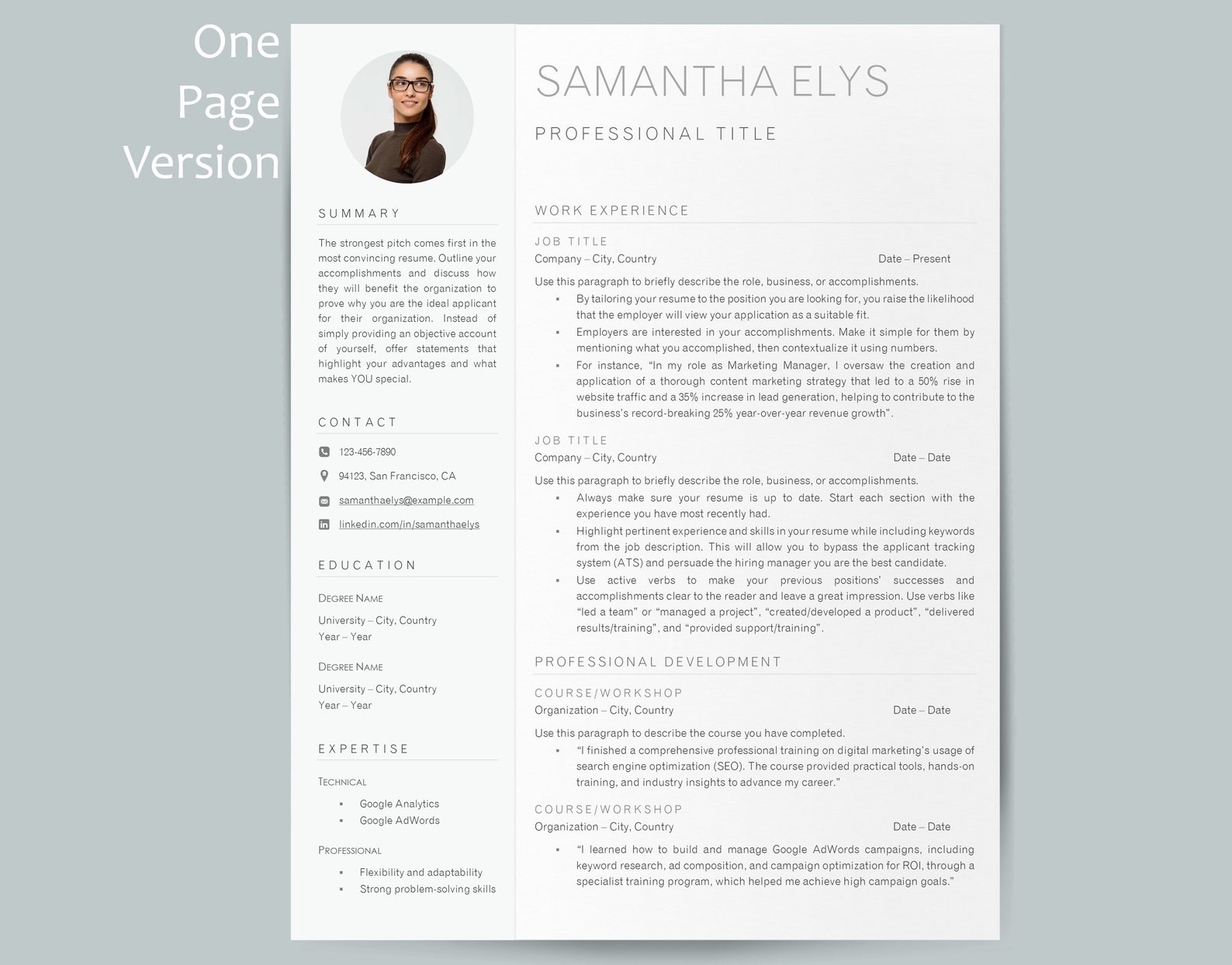Word Resume Template, Professional Resume Template, Modern Clean Resume ...