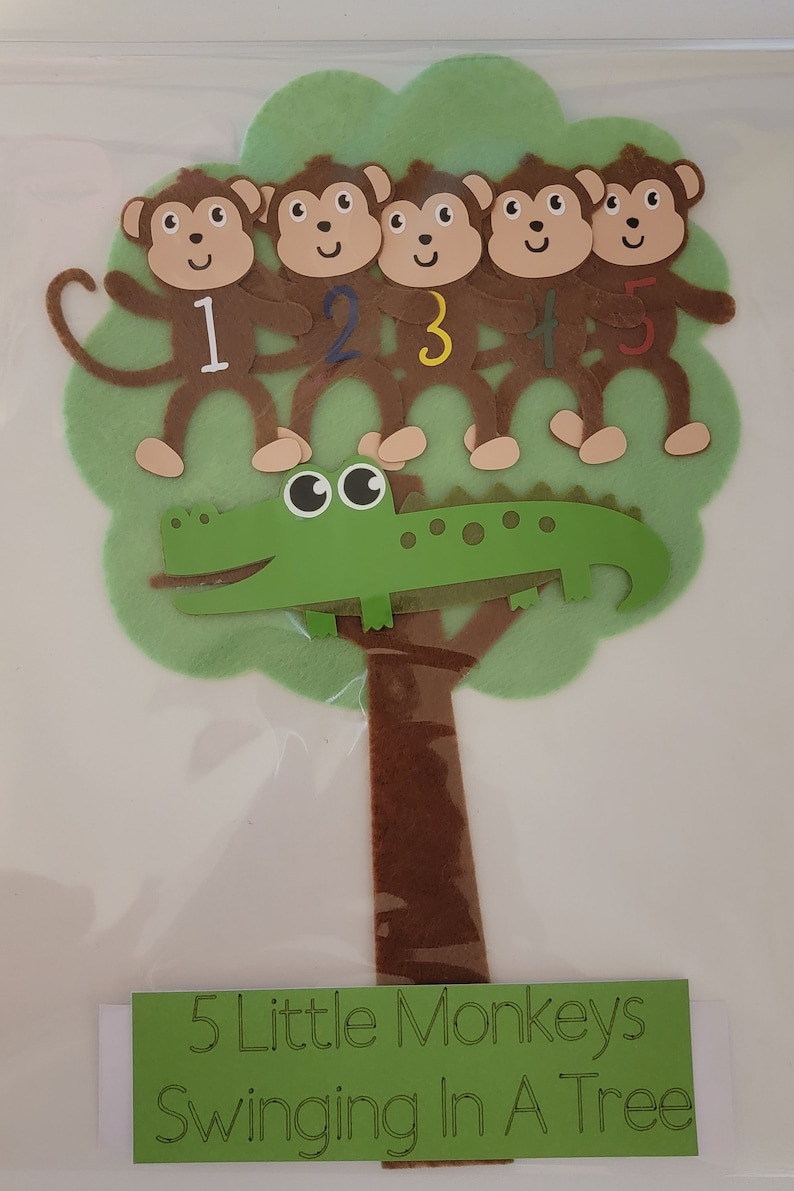 5 Little Monkeys Swinging in a Tree - Etsy